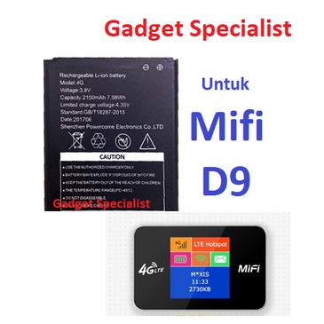 Mifi D9 battery Bateri D9 MiFi Stanby Battery WiFi Router MiFi D5 D6 D6 ...