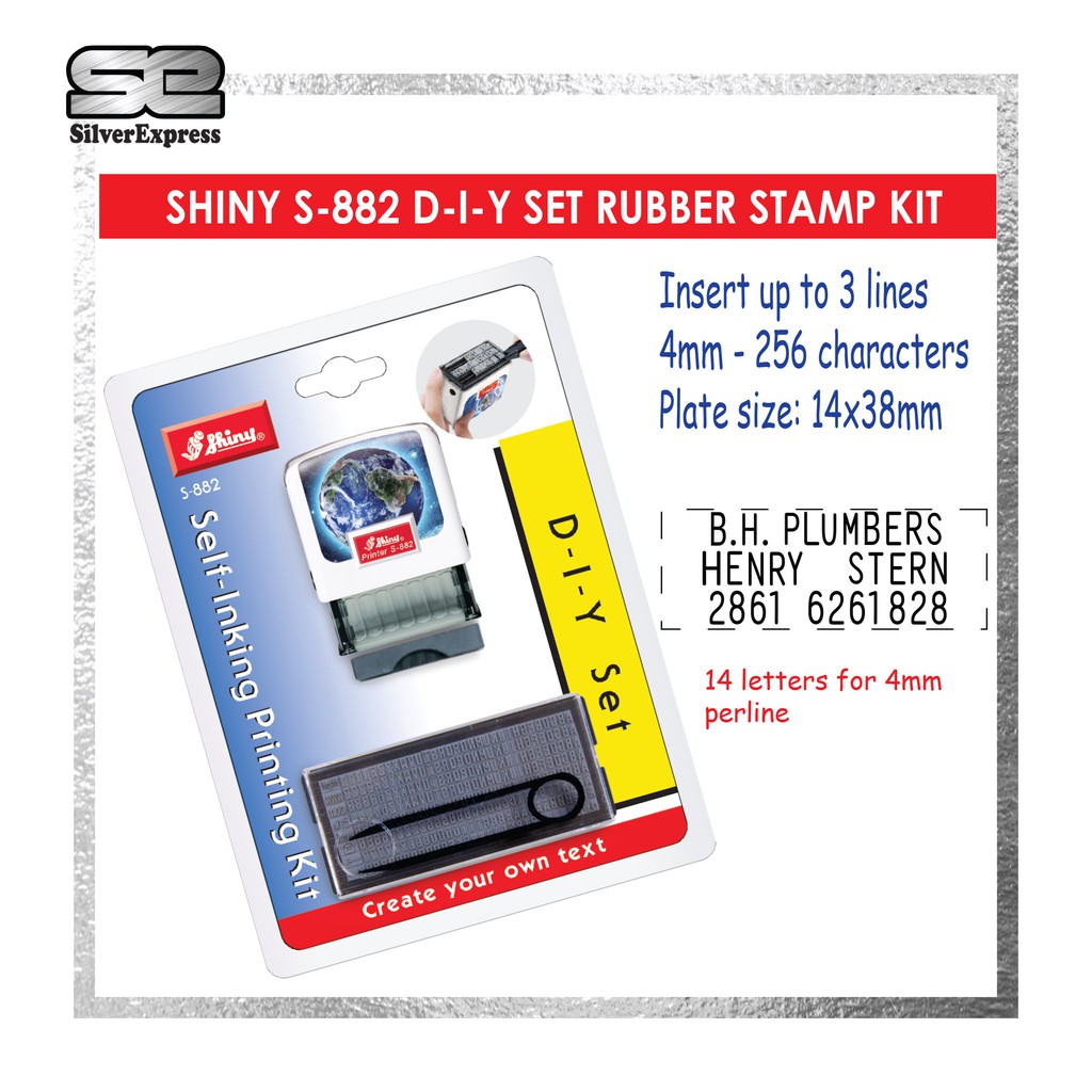 SHINY DIY SET S-882 SELF INKING STAMP KIT /DIY SET / INSTANT STAMP ...