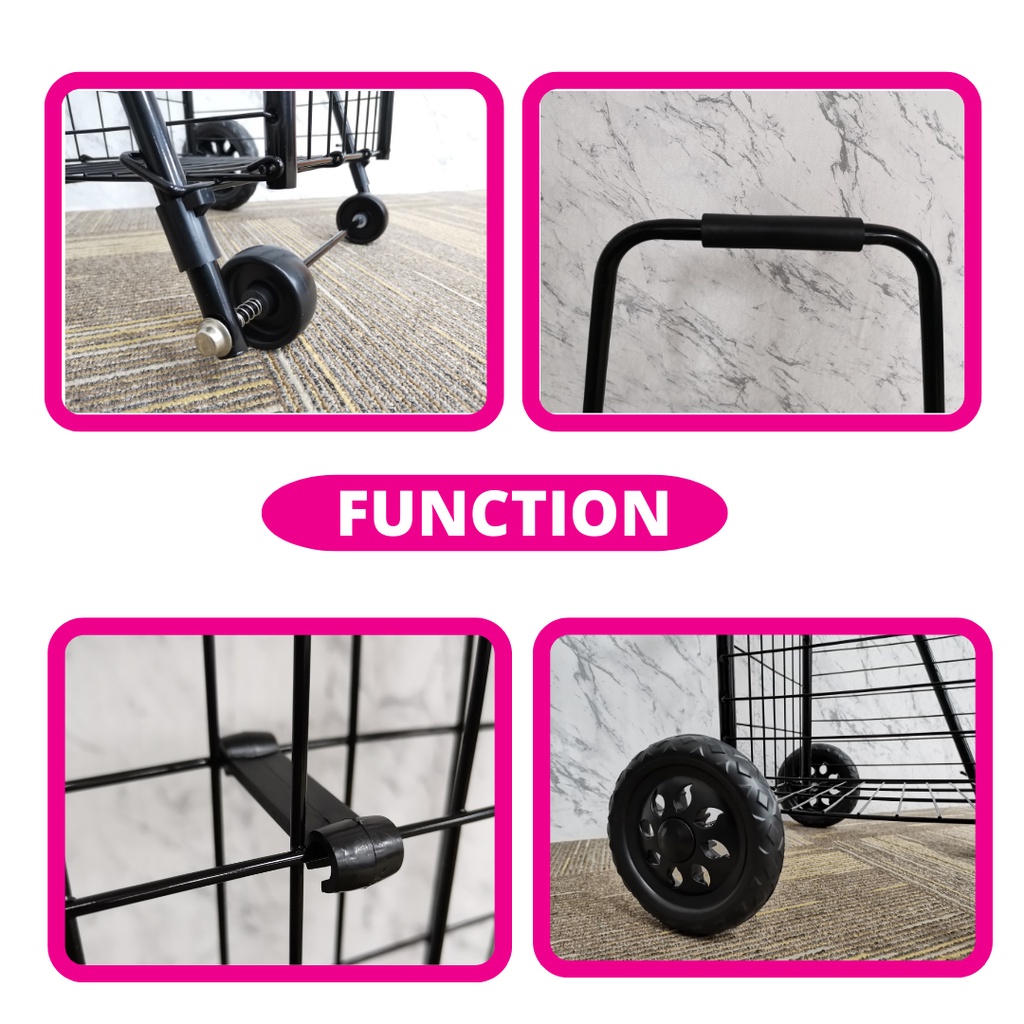 (AIKO) MARKET TROLLEY/ TROLLEY PASAR/ SHOPPING CART/ MULTI-FUNCTIONAL ...