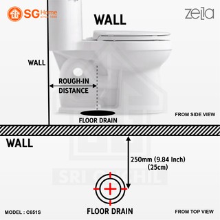 [ZELLA /SANIWARE ] C615S One Piece Toilet Washdown Water Closet (S-TRAP ...