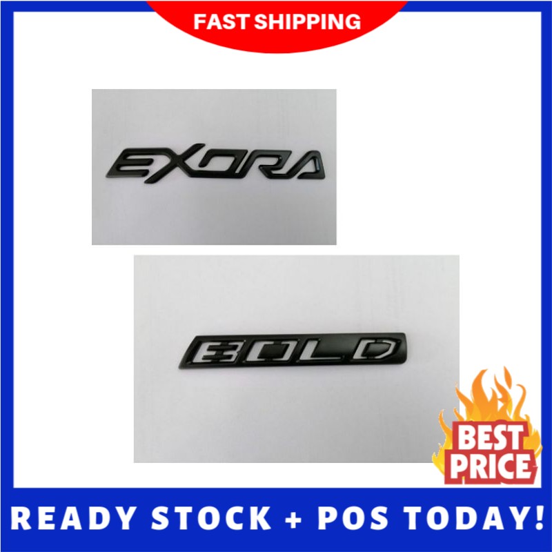 ORIGINAL PROTON GENUINE EXORA BOLD FLAT BLACK & WHITE WORD LOGO ...