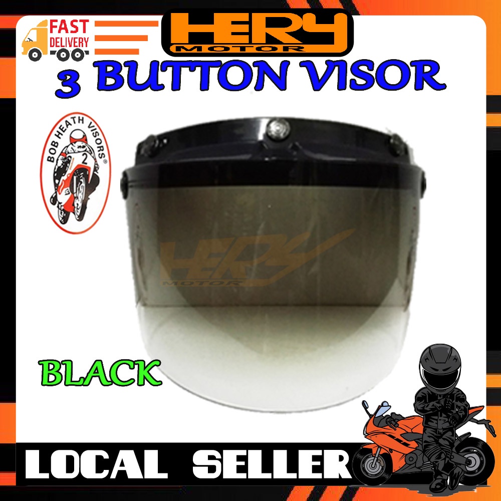 BOB 3 BUTTON VISOR 2 TON MHR ABS VISOR MS88 SGV MAGNUM HELMET BLUE ...