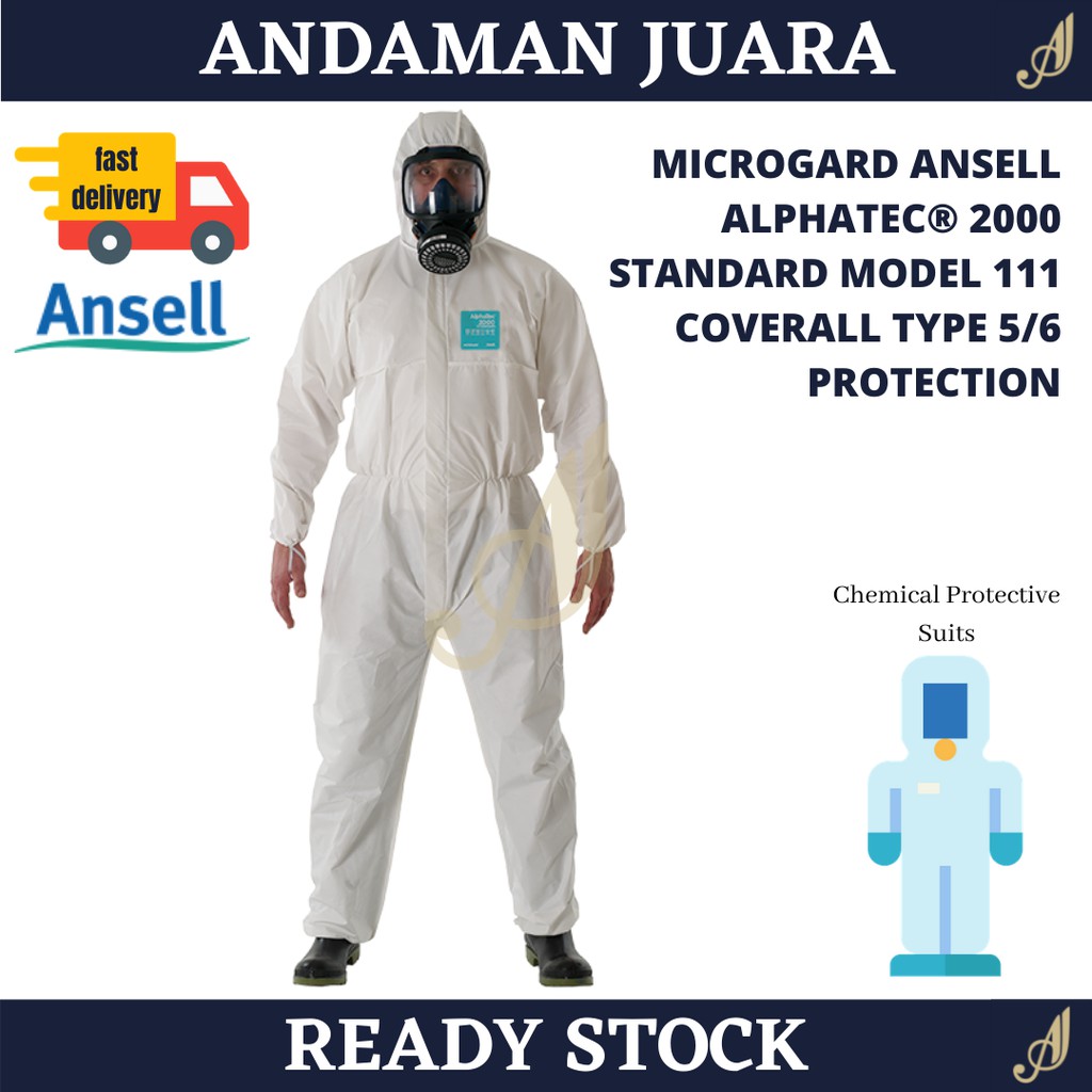 Microgard Ansell AlphaTec® 2000 Standard Model 111 Coverall Type 5/6 ...