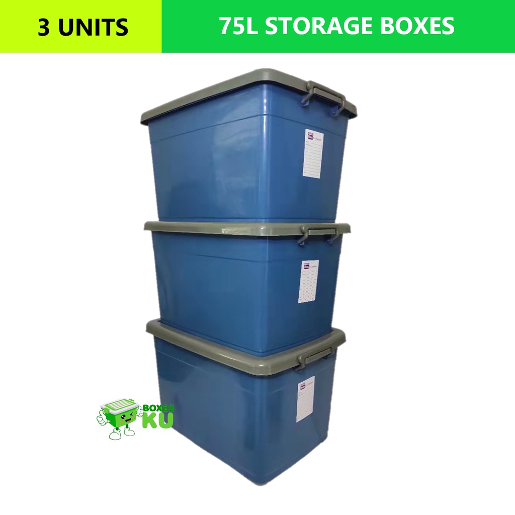 [NEW] 3 UNITS 75L PLASTIC STORAGE BOX / 3 UNIT 75L BEKAS SIMPANAN ...