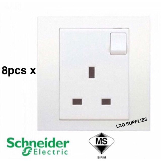 8PCSX SCHNEIDER CLIPSAL VIVACE 13A 250V 3PIN SWITCH SWITCHED SOCKET ...