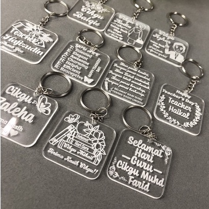 Keychain Teacher's Day / Hari Guru Cikgu Keychain Acrylic Laser Engrave ...