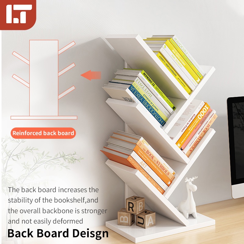 Rak buku Tree Shape Book Rack TableTop Rack 3 Tier/5 Tier Book Rack ...