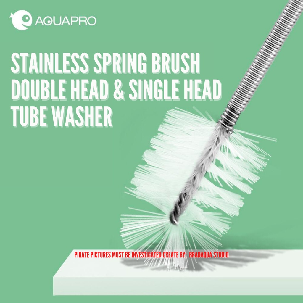 AQUAPRO Stainless Spring Brush Double Head & Single Head Tube Washer ...