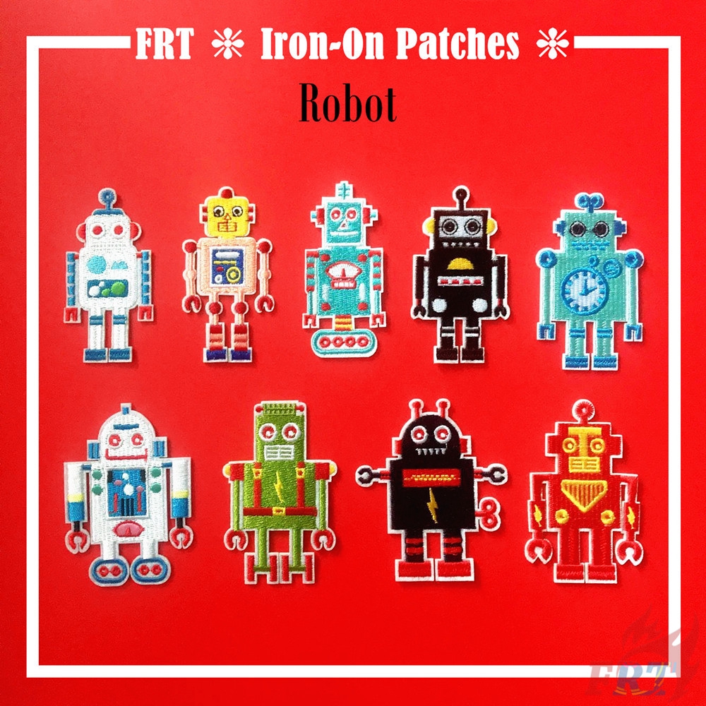 ☸ VSCO - Robots Patch ☸ 1Pc Cute Cartoon Robot Diy Sew on Iron on ...