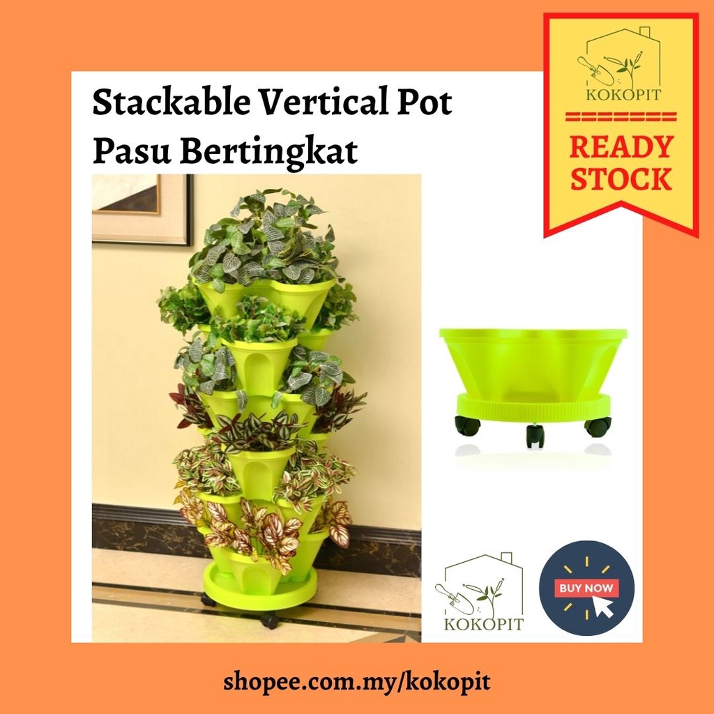 💥READY STOCK💥 Stackable Multi-level Vertical Planter Pot XL | Tower Pot ...