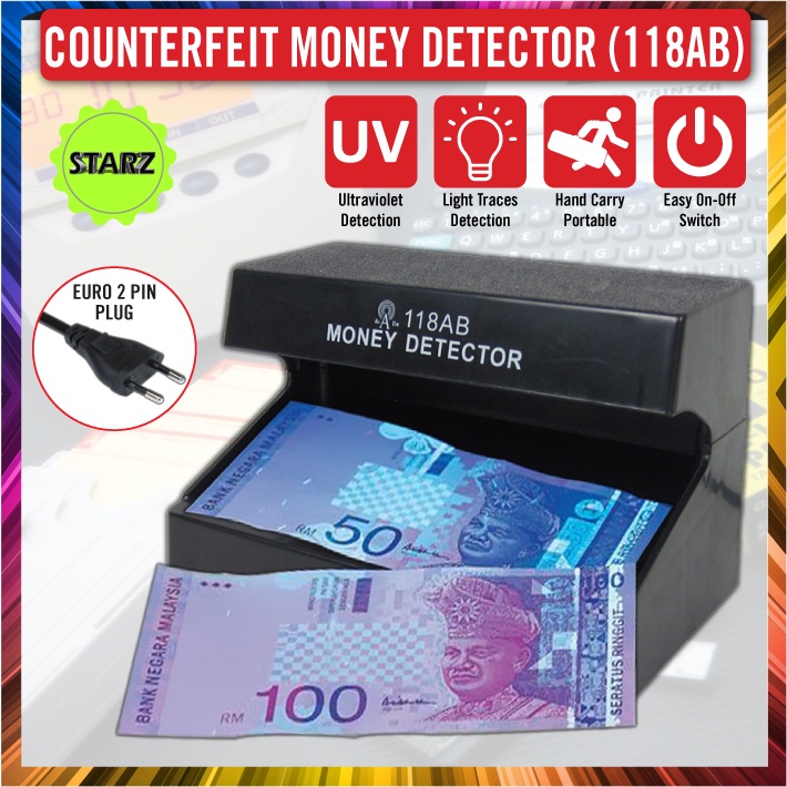 Counterfeit Money Detector/Bank Note Detector/UV Money Detector (118AB ...