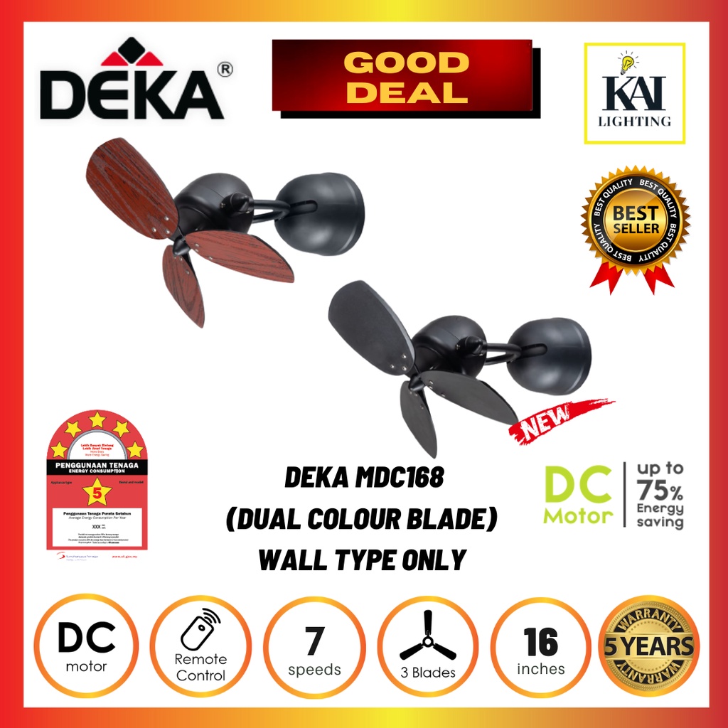 DEKA MS16DC TINY 16 / REZO ELISE / MAVA/ALPHA Corner Fan Wall Fan with ...