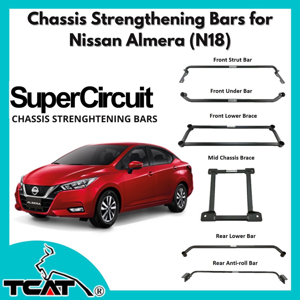 Nissan Almera N18 SuperCircuit Chassis Strengthening Bars Complete Set ...