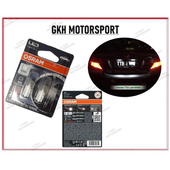 Osram T10 W5W Cool White LED Bulb 4090 6000K 12V (1Set 2pcs) Original Genuine New Packing ...