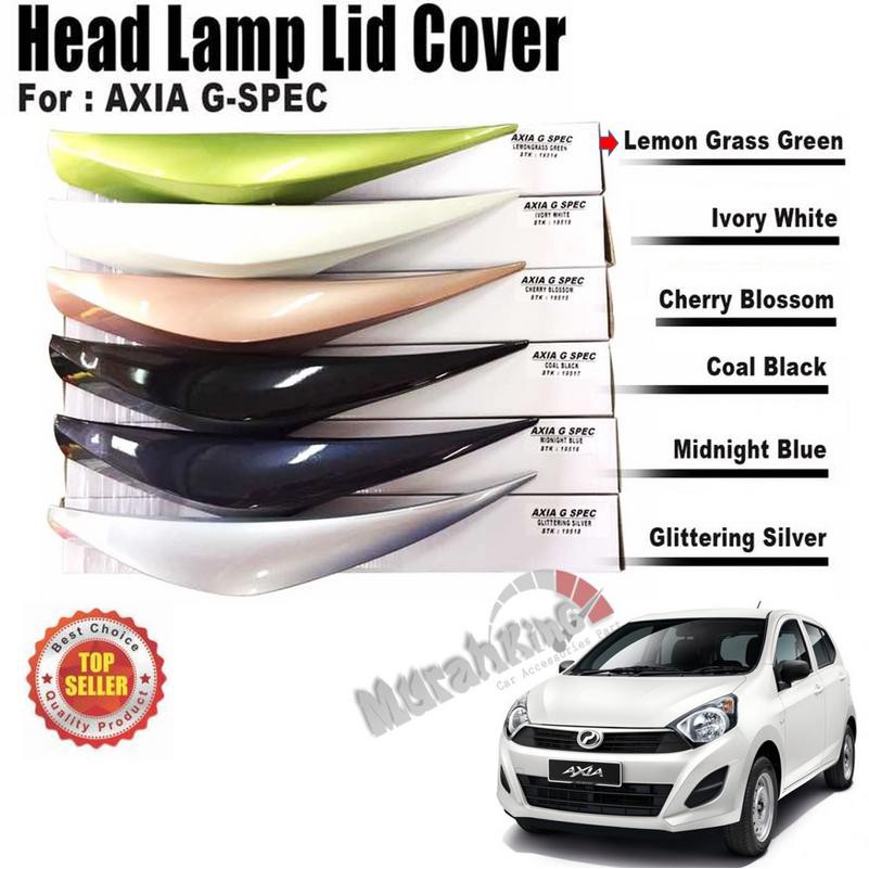 Perodua Axia G Spec Custom Fit ABS Car Headlamp Eyelid (Lemon Grass ...