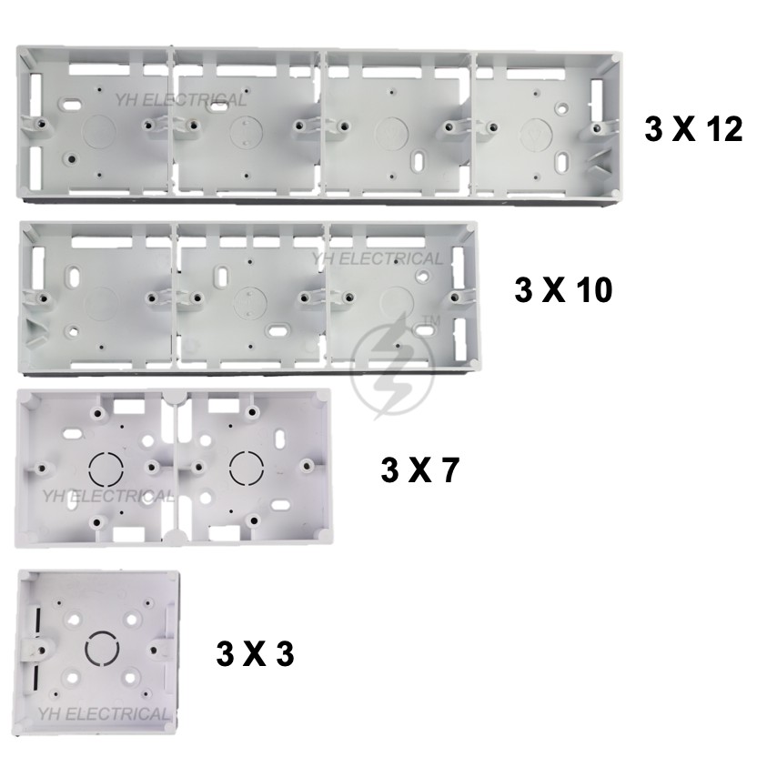 PVC Box Surface Type Nut Box/ Electrical Box/ Base 3x3 / 3x7 / 3x10 ...