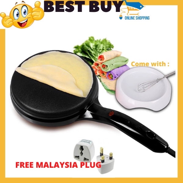 Electric Crepe Maker Pan Periuk Leper Crepe Pancake Lempeng Roti Jala ...