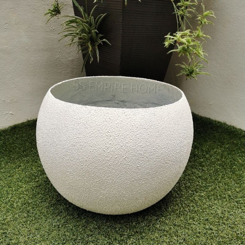 RICO Z13 Ball Granite Fibreglass Sphere Round Circular Flower Pot Pasu ...