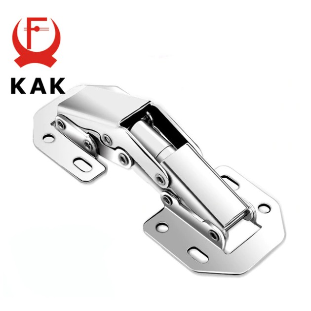 KAK 90 Degree Cabinet Hinge 3Inch No-Drilling Hole BridgeShaped Spring ...