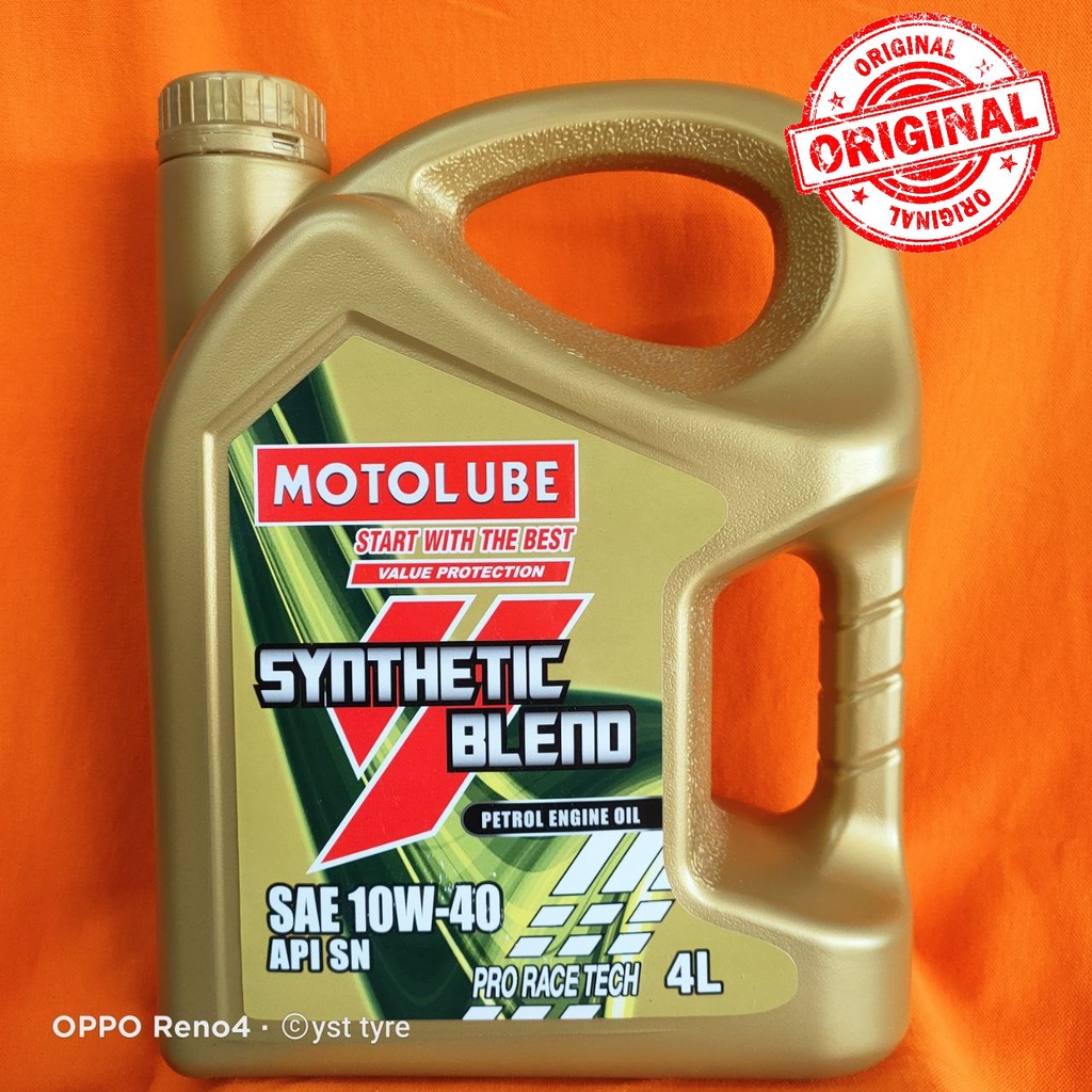 MOTOLUBE 10W40 SN Pro Race Tech Semi Synthetic (4L) | Shopee Malaysia