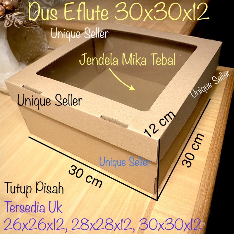 Box Hampers Box 30x30x12 mika window EFLUTE / Chocolate Box 30x30 x 12 ...