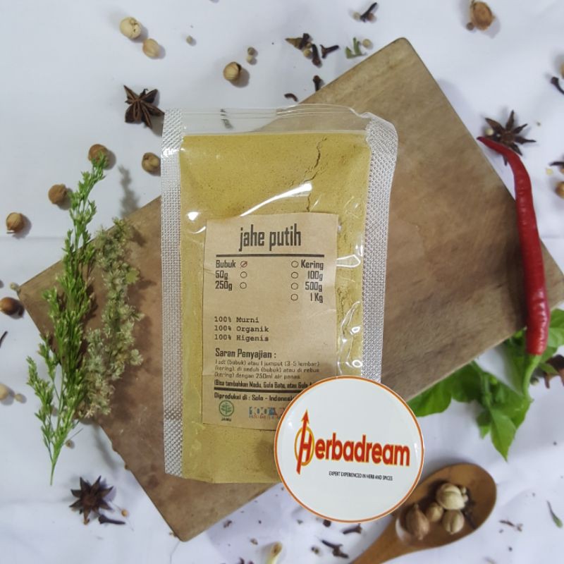 PUTIH 250 GRAM ZINGIBER WHITE GINGER POWDER OFFIE ALE PETHAK WHITE ...