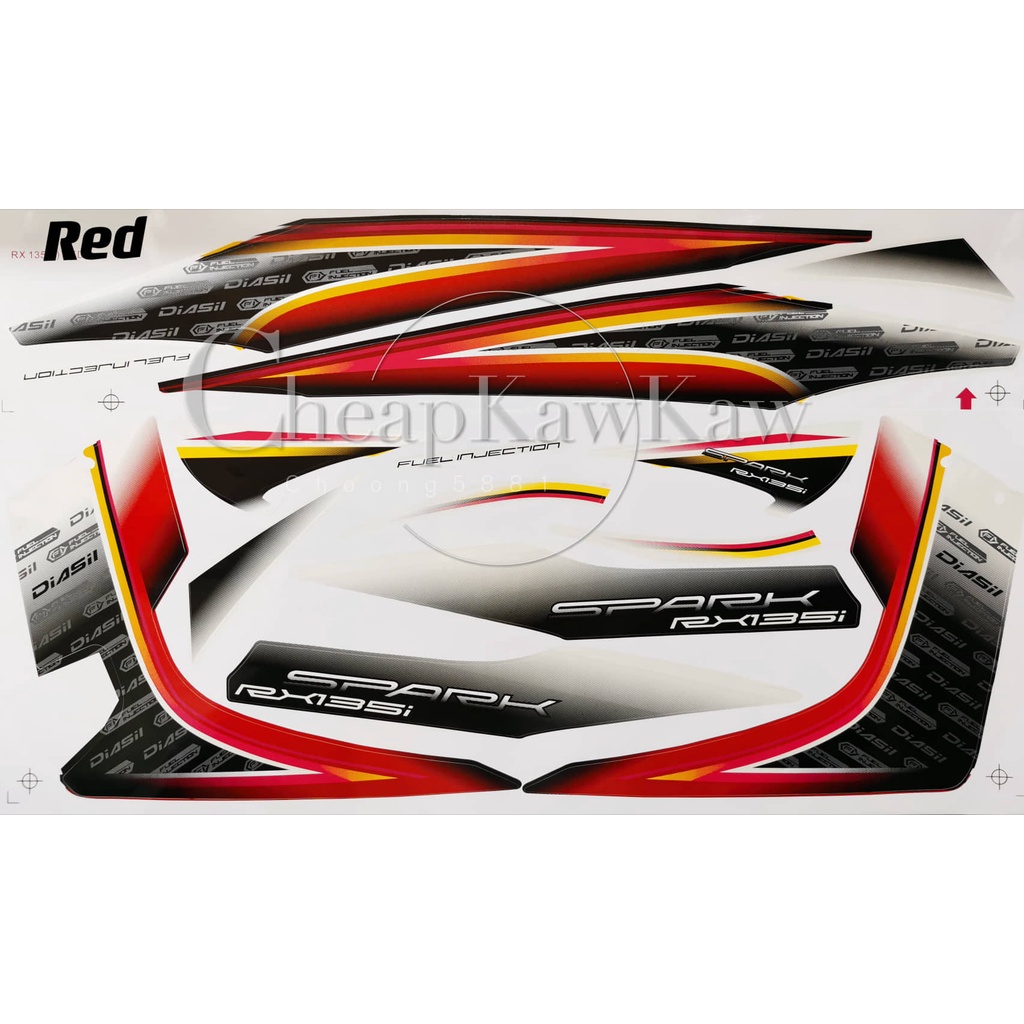 LC135 V1 / SPARK RX135 RX135i 2011 Thailand 5 Body Cover Stripe Sticker ...