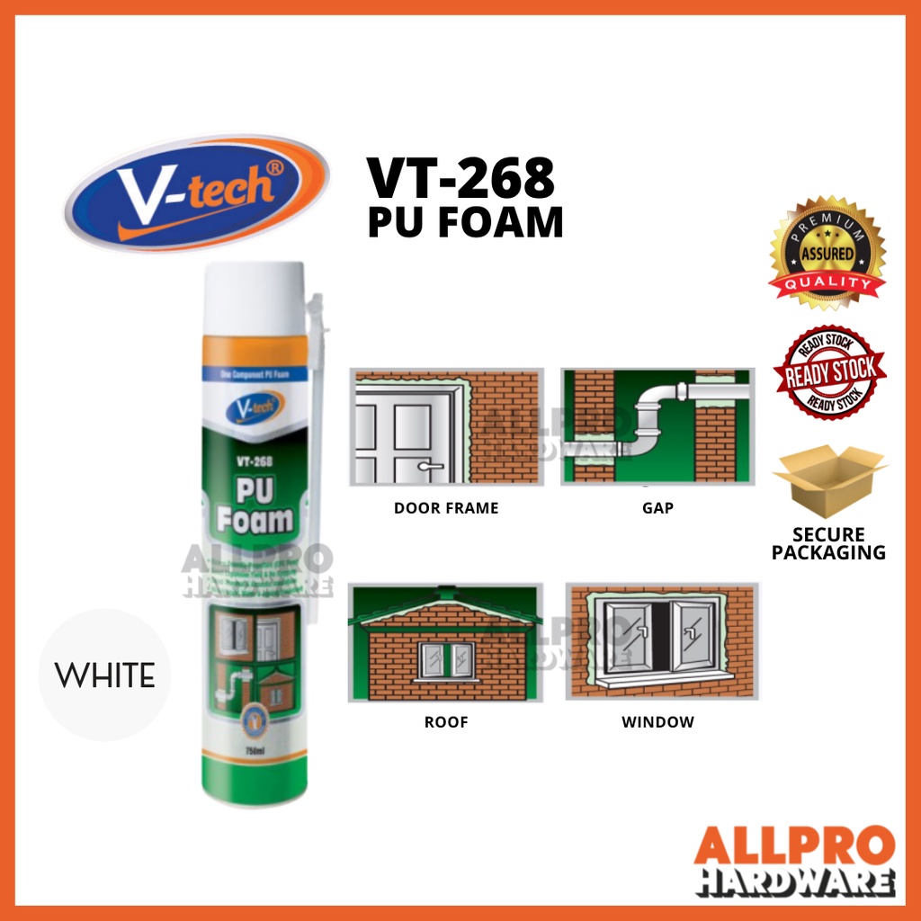 VT-268 PU Foam Silicone Spray (750ML) Polyurethane Sealant | Shopee ...