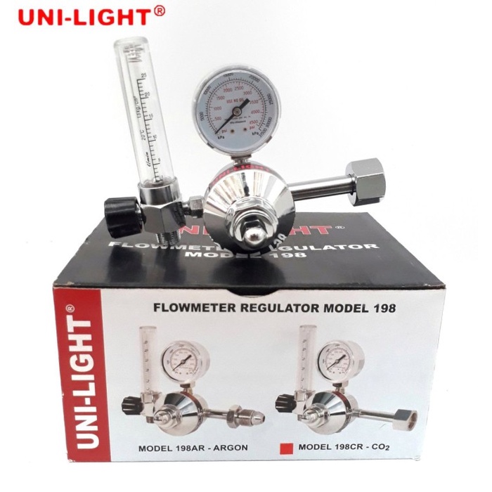 UNI-LIGHT FLOWMETER REGULATOR C02 OR ARGON - 198AR / 198CR | Shopee ...