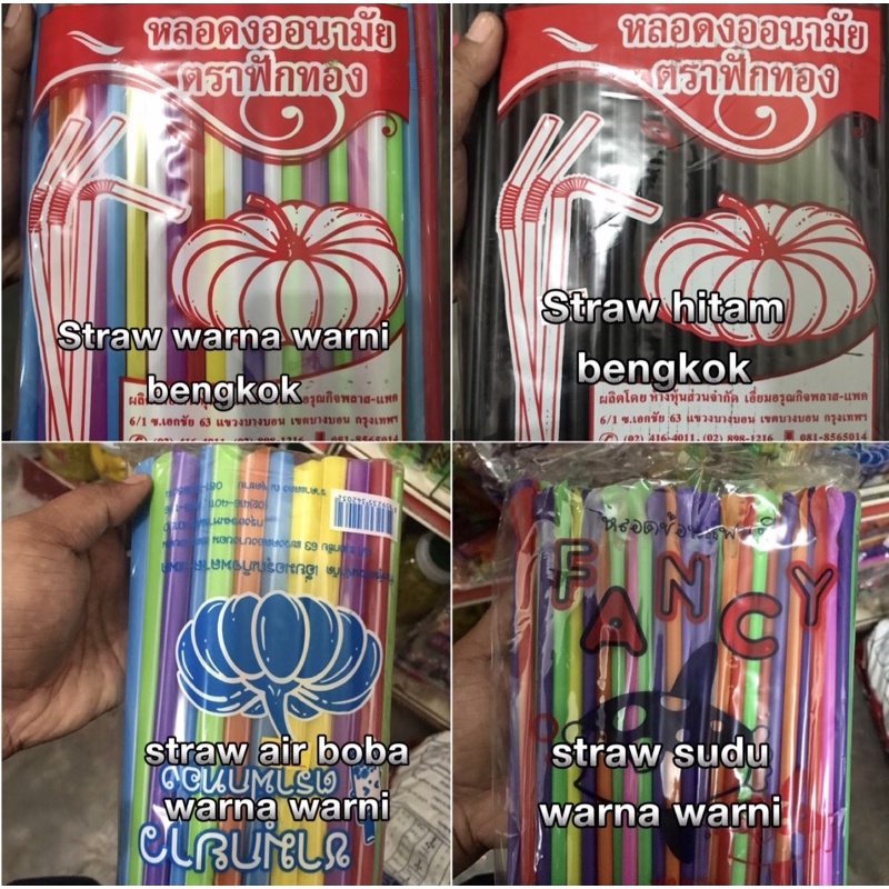 Straw warna warni Thailand, Straw air boba, straw air cup | Shopee Malaysia