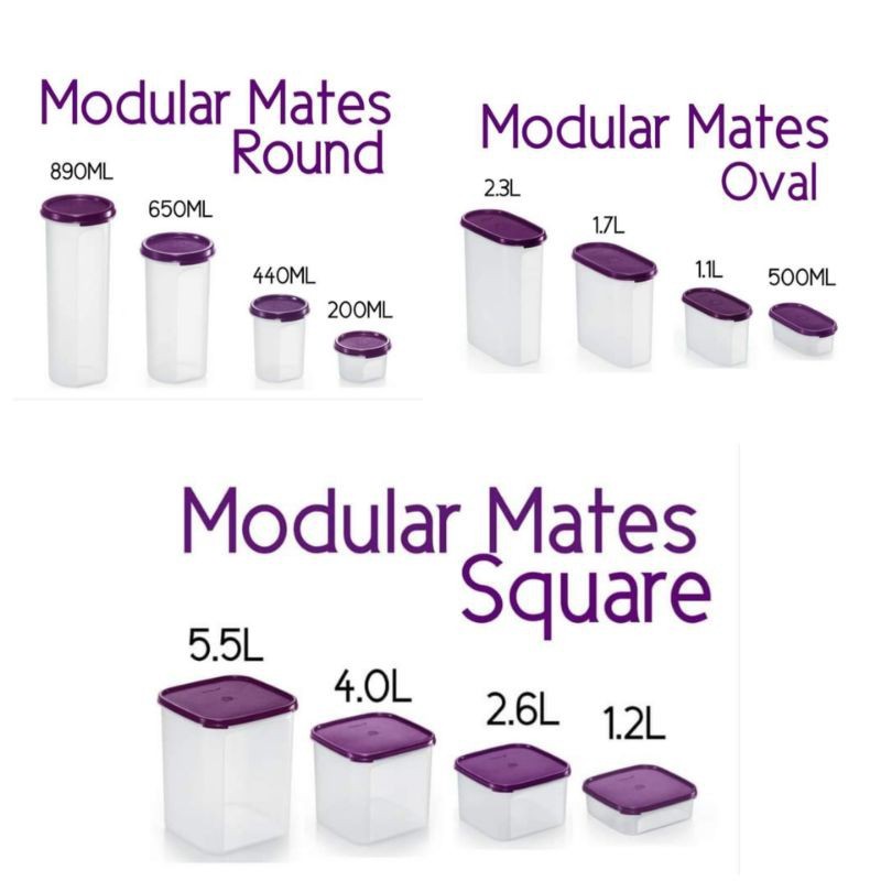 Tupperware Modular Mates Oval / MM Square / MM Round | Shopee Malaysia