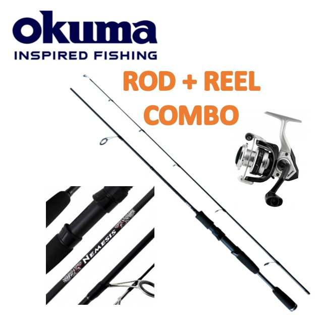 OKUMA Rod + Reel Combo Ultralight Fishing NEMESIS NE Spinning Rod ...