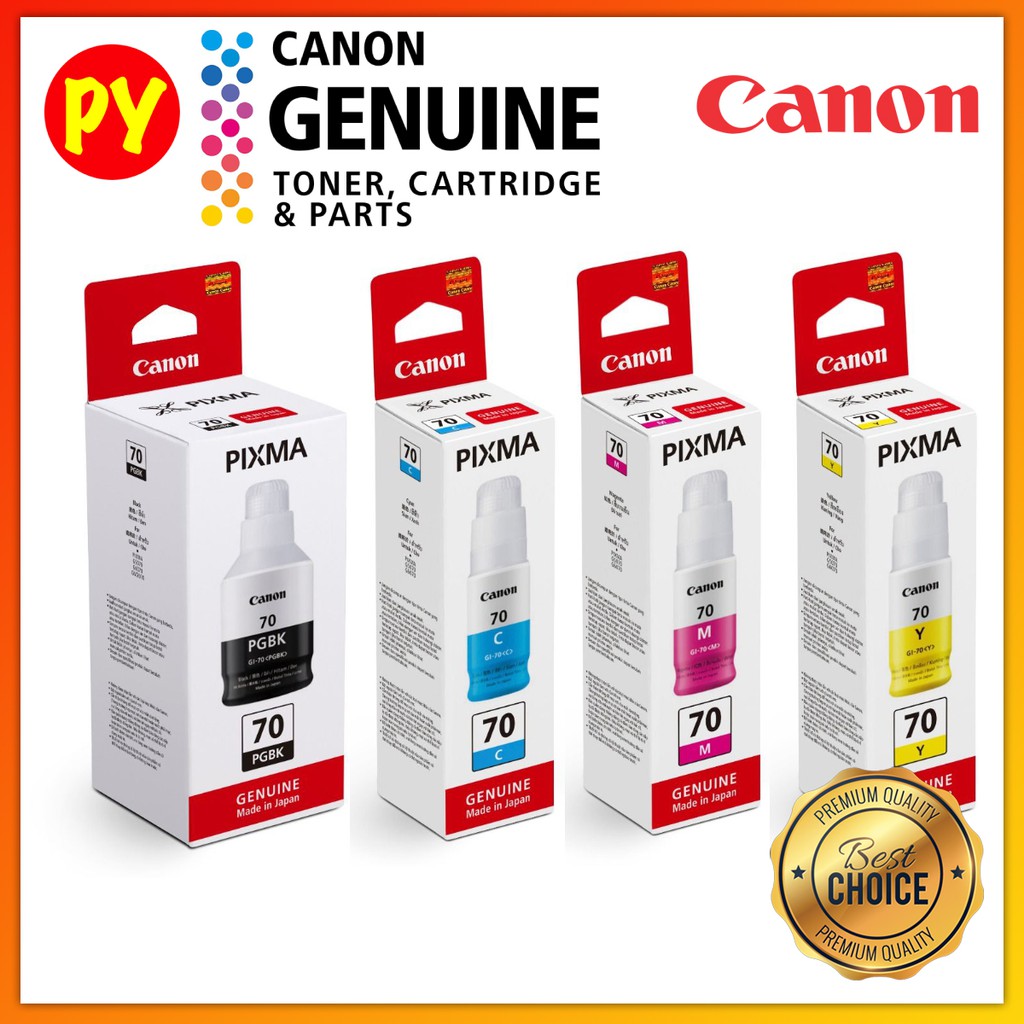 Canon GI-70 Bottle Ink Black Cyan Magenta Yellow (Original) GI70 GI 70 ...
