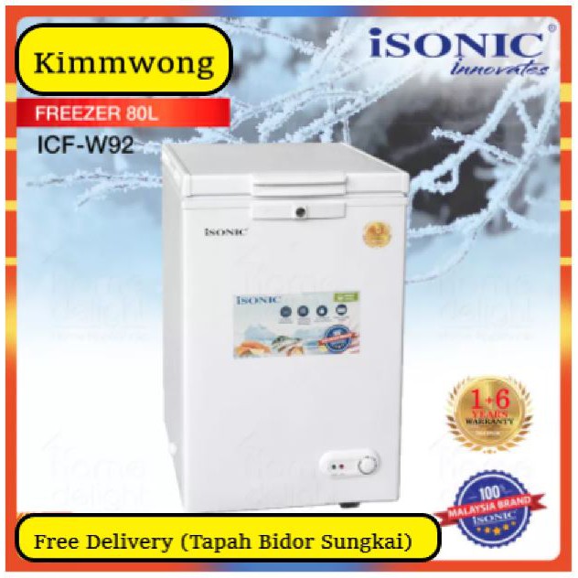 ISONIC CHEST FREEZER 80L ICF-W92 | Shopee Malaysia