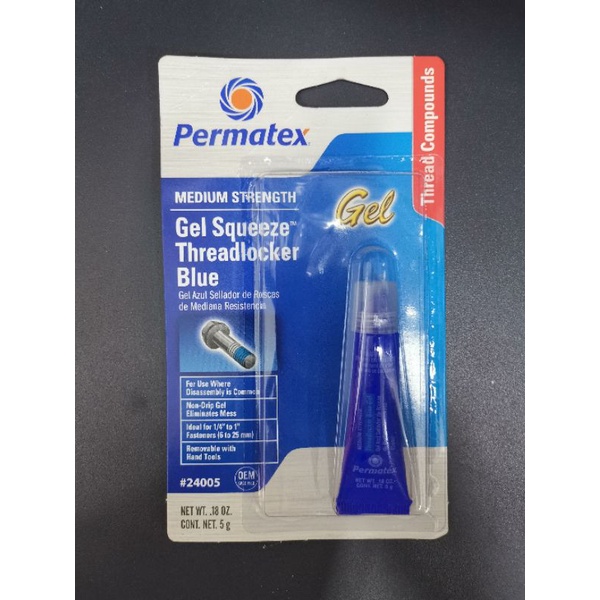🇺🇸 Permatex Medium Strength Gel Squeeze Thread Locker Threadlocker Blue ...