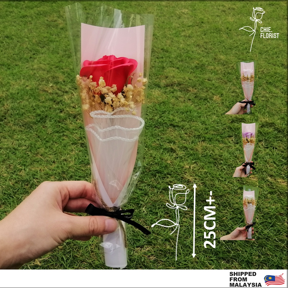 Mini Single Rose Bouquet Anniversary Gift Girlfriend Soap Flower ...