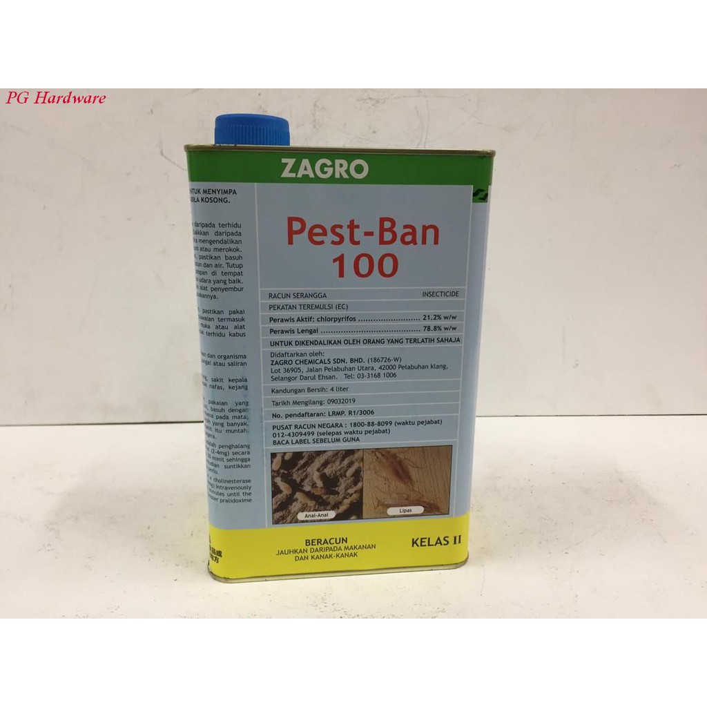 ZAGRO Pest-Ban 100 Insecticide - 4L ( Kelas II ) | Shopee Malaysia