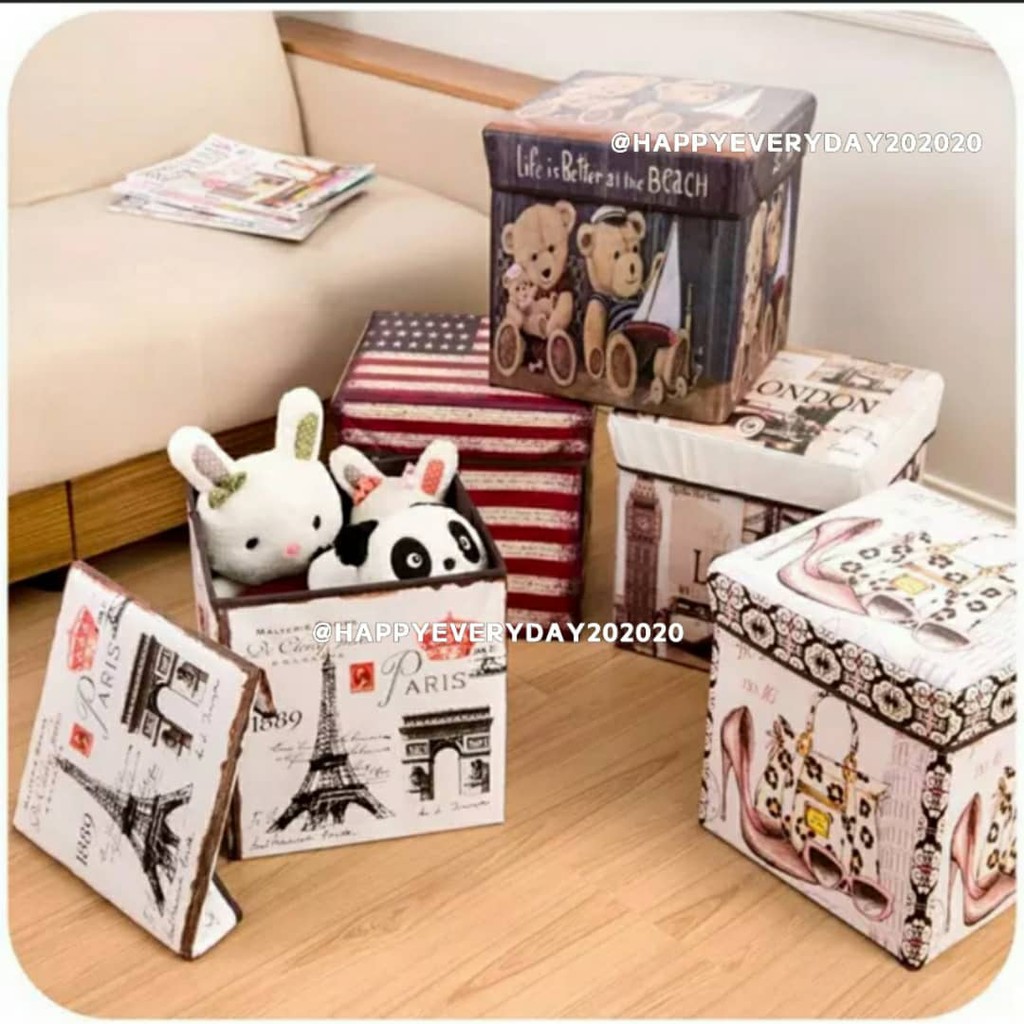 🔥Ready Stock🔥Modern and Fashion Foldable Storage box Storage stool ...