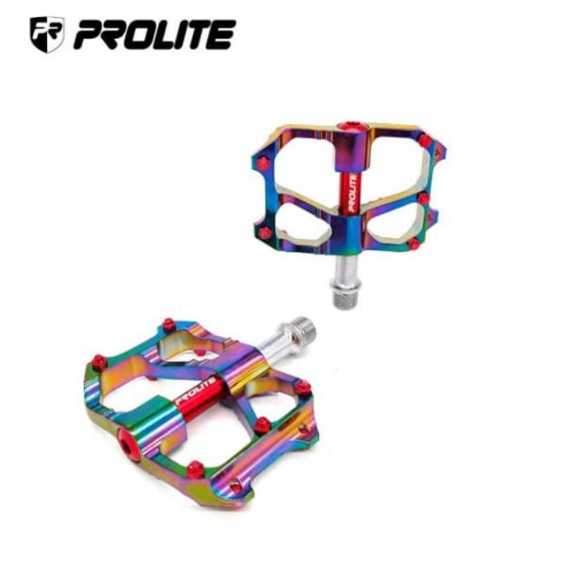 🔥6953 PROLITE BICYCLE ALUMINIUM PEDAL RAINBOW OIL SLICK🔥READY STOCK ...