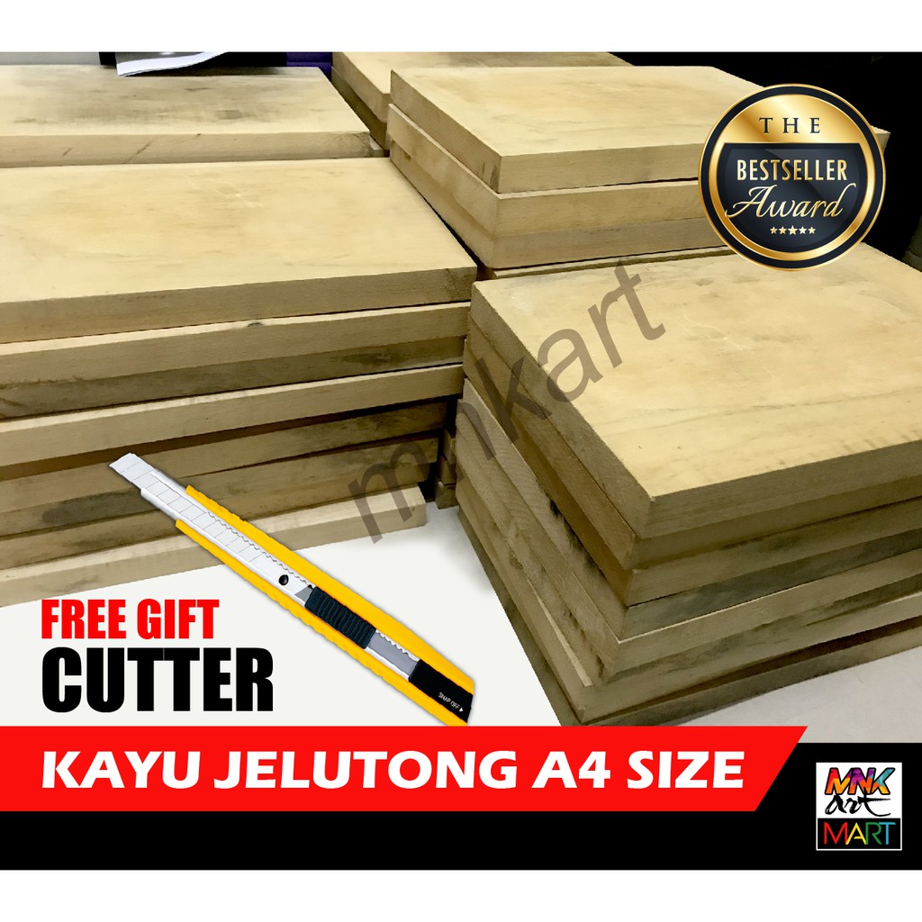 READY STOCK - WOOD CAVING - KAYU JELUTONG (A4 SIZE) - FREE CUTTER ...