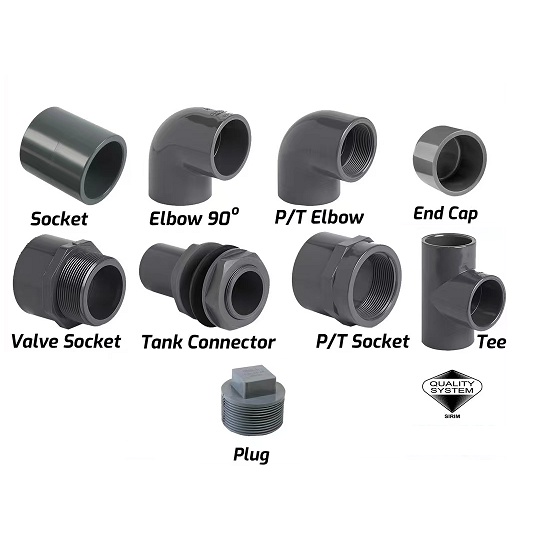SEMENYIH PVC Fitting 1/2" 15mm Tee Plug Elbow Tank connector End Cap Valve Socket PT Elbow Class ...