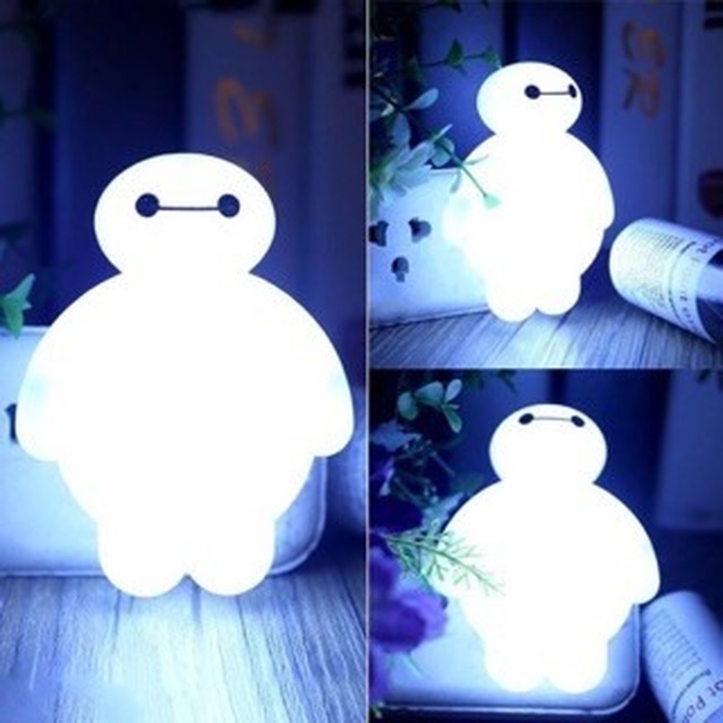 BayMax 7 Color LED Night Light Children cute Cartoon lamp Bedroom ...