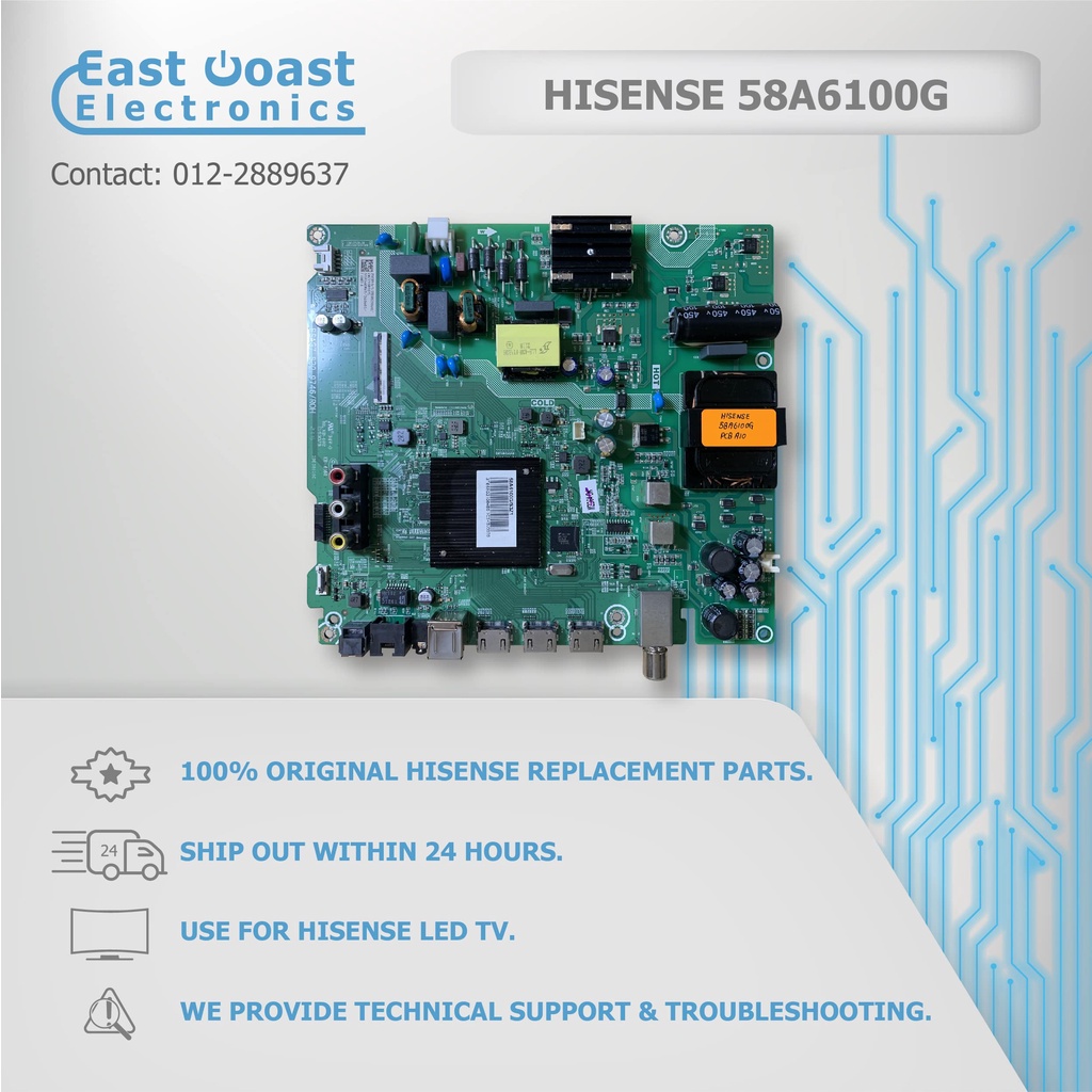 (ORIGINAL) HISENSE 58A6100G PCB AIO | Shopee Malaysia