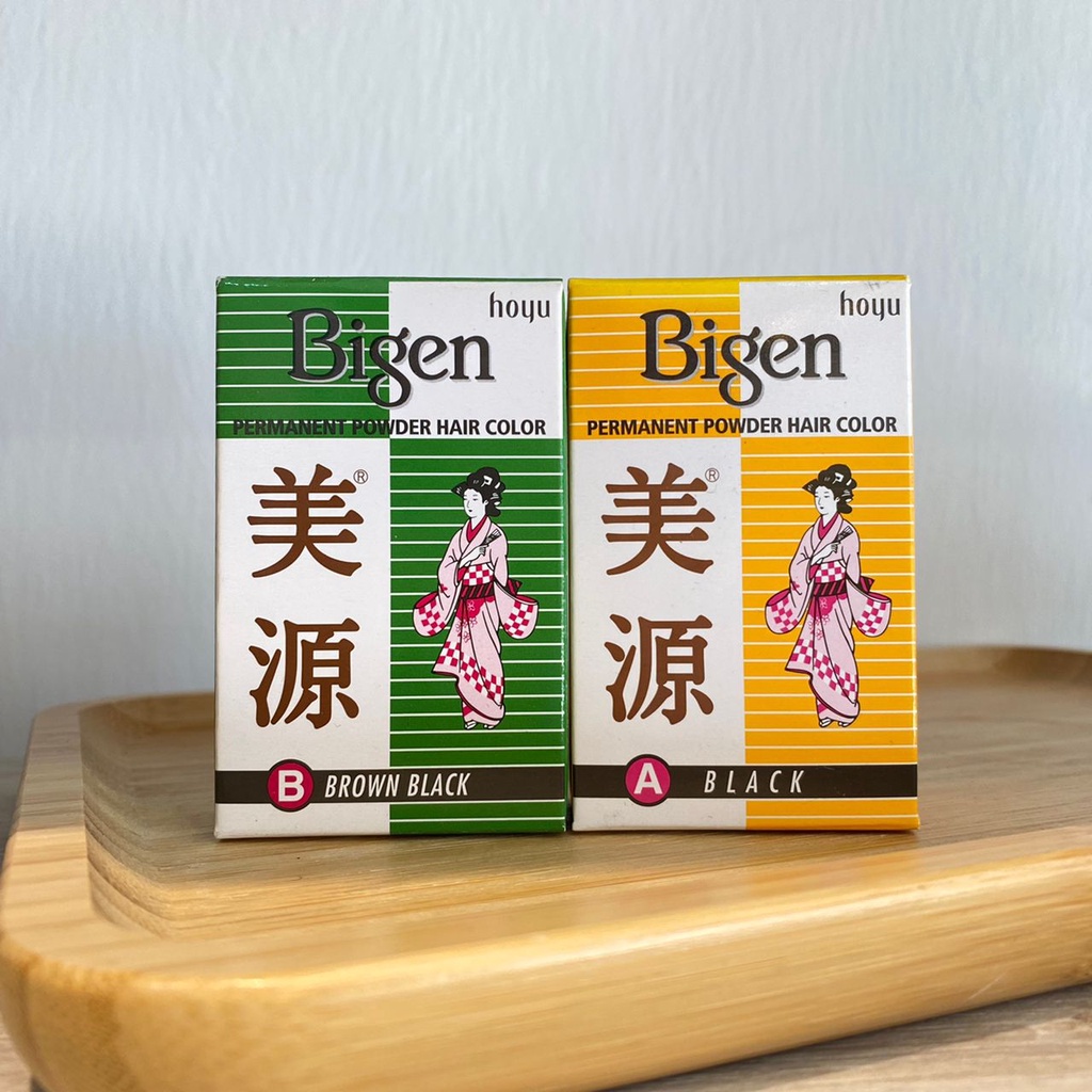 Bigen Hoyu Permanent Powder Hair Color (Black / Brown Black) | Shopee ...