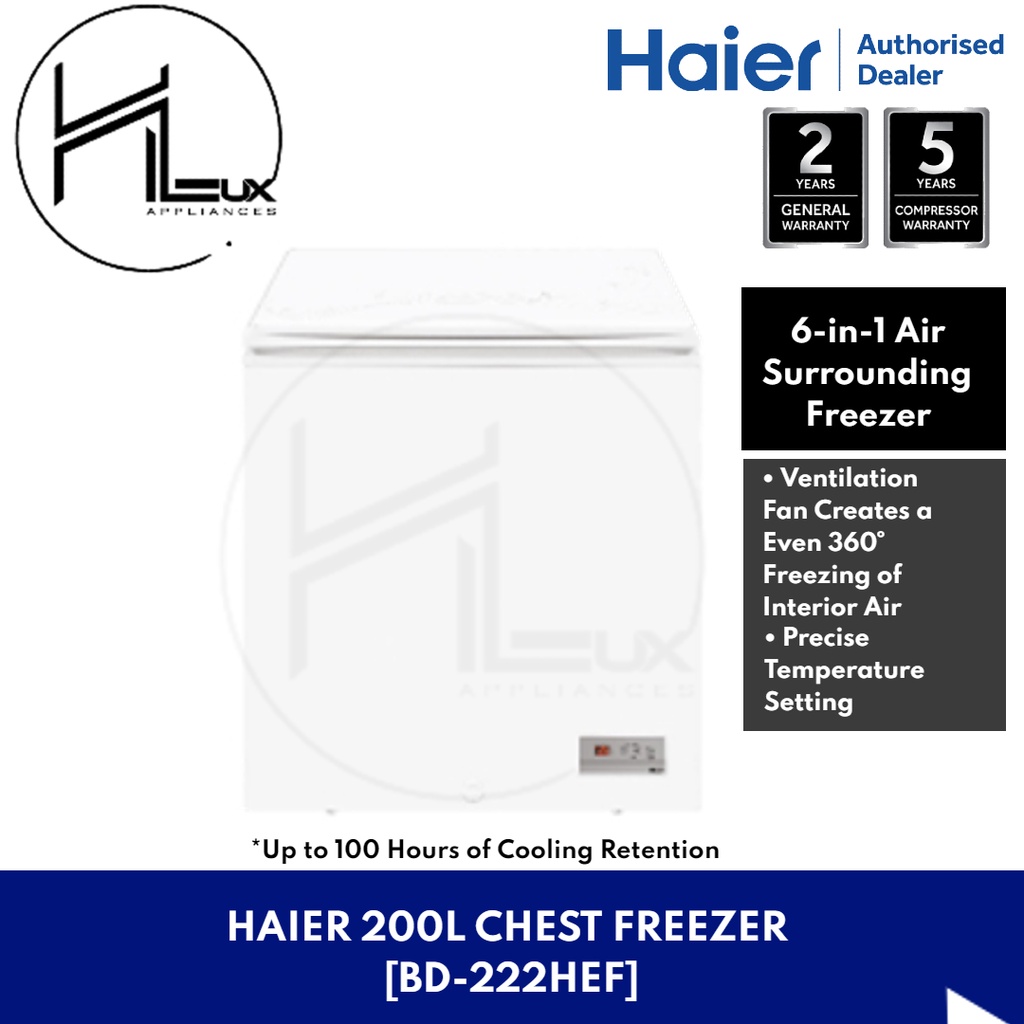 [BEST BUY !!!] Haier Chest Freezer 200L with Fan [BD-222HEF] - DM FOR ...