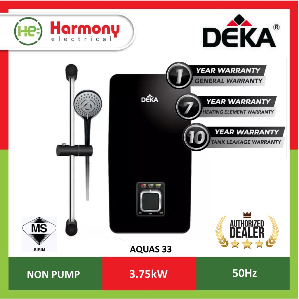 DEKA AQUAS 33 / AQUAS 66P / AQUAS 66RS / AQUA 88TRS Instant Water Heater Pemanas Air Mandi 热水器 ...