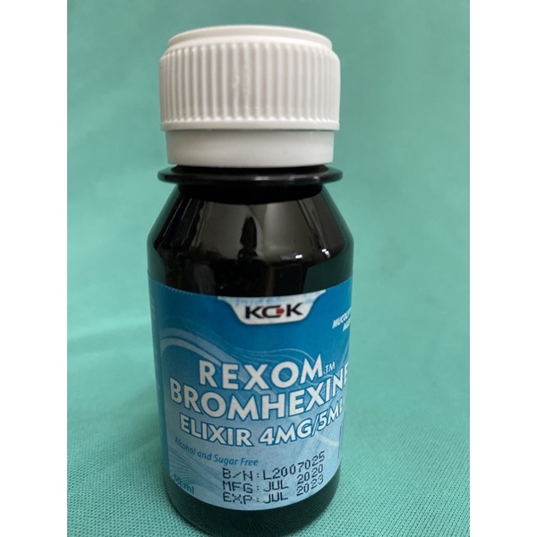 Rexom Bromhexine syrup Elixir 4mg/5ml 60ml exp 5/2027 | Shopee Malaysia