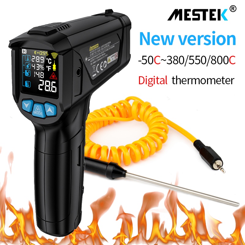 Digital Infrared Thermometer -50~ 400C/600C/800C Emissivity Adjustable ...