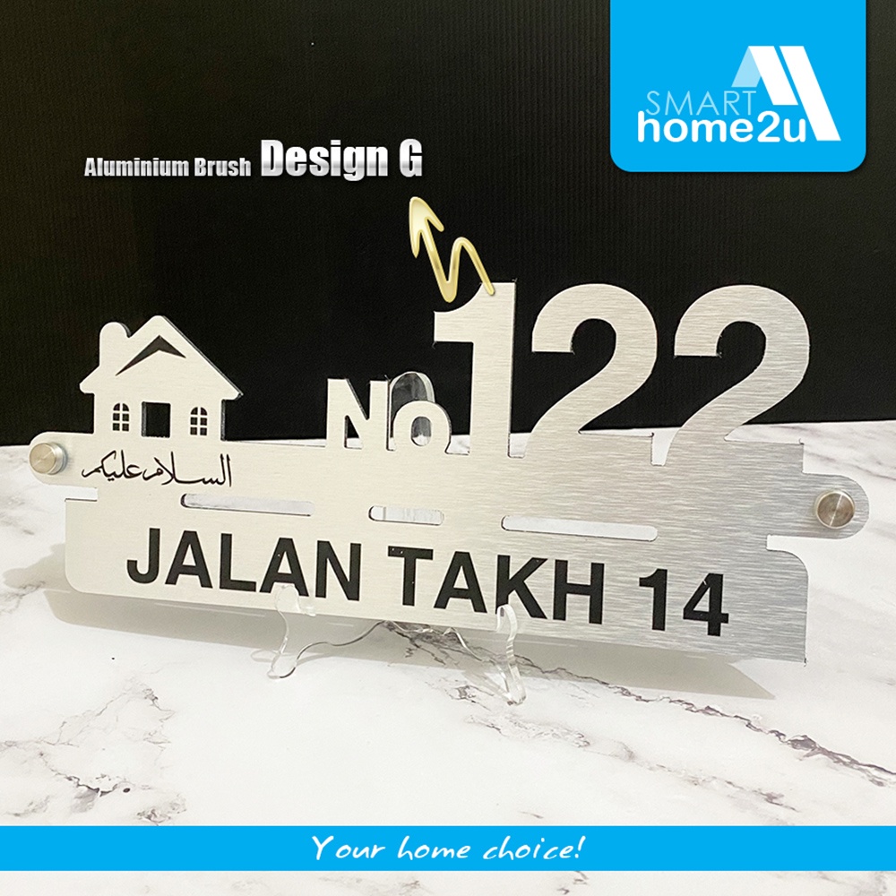 Modern Design House Number Aluminium / Plat Nombor Rumah Aluminium ...