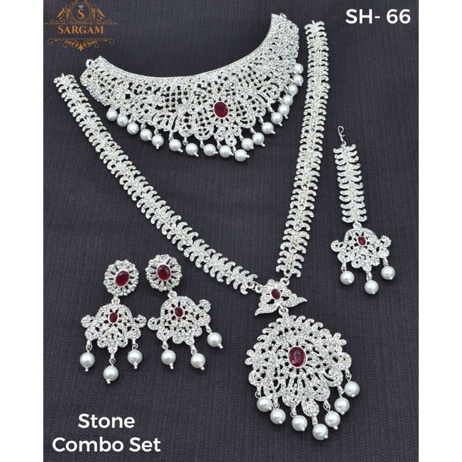 READY-STOCK Silver haram with Ruby stone set | Shopee Malaysia